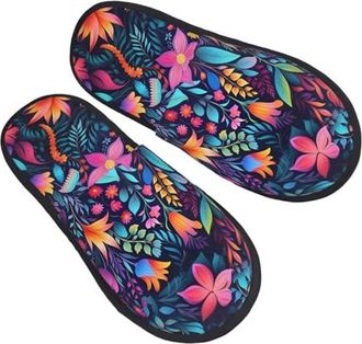 Generic Pantoufles antid&eacute;rapantes en mousse &agrave; m&eacute;moire de forme pour femme et homme - Motif marguerites - Pour lint&eacute;rieur et le voyage, multicolore, 8/11 UK Me