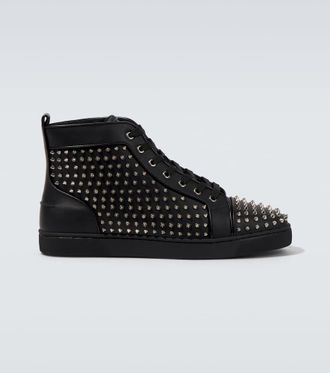 Christian Louboutin Baskets Louis Spikes en cuir