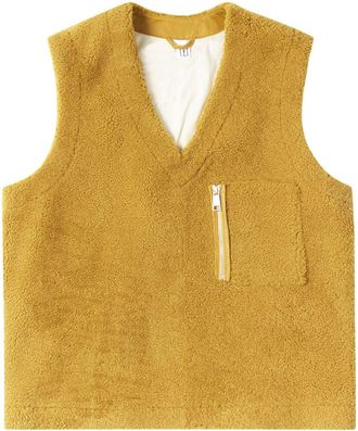 Winnie New York Weste aus Shearling mit V-Ausschnitt - Gelb