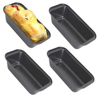 Egen Bread Pan Loaf Tin for Baking, Non-Stick Carbon Steel Baking Bread Toast Mold Loaf Baking Pan Set (29.5x13cm -Gray 4Pcs)