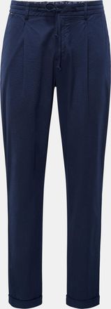 04651/ Herren - Seersucker Jogpants navy