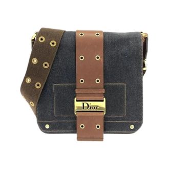 Dior Sac &agrave; bandouli&egrave;re en cuir et denim Pre-owned - Femme - Pre-owned - Bleu - Taille: ONE Size