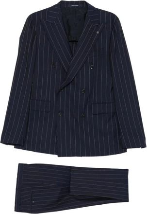 Tagliatore Gestreifter Zweireiher-Anzug - - Suits - Herren - Blau - 4XL