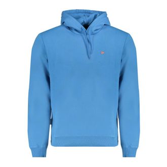 Napapijri Blaue Kapuzenpullover mit gesticktem Logo - - Sweatshirts & Hoodies - Herren - Blau - L