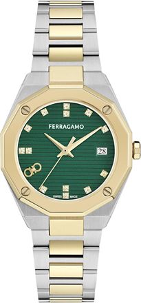 Ferragamo Uhr - Quarz-Analoguhr Versilia 3H - Gr. unisize - in Gr&uuml;n - f&uuml;r Damen