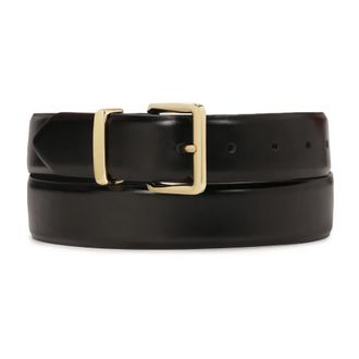 Kazar Schwarzer Lederg&uuml;rtel mit goldener Schnalle - - Accessories - Damen - Schwarzk - 90 CM