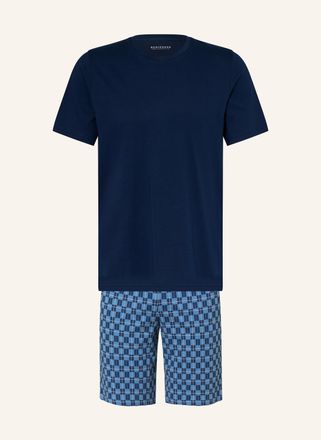 Schiesser Shorty-Schlafanzug Casual Essentials blau