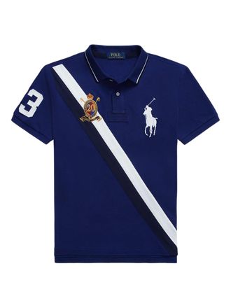 Polo Ralph Lauren polo &agrave; logo brod&eacute; - Bleu