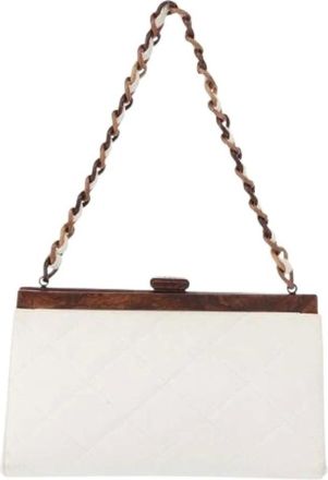Chanel Sac &agrave; main vintage doccasion - Femme - Pre-owned - Blanc - Taille: ONE Size