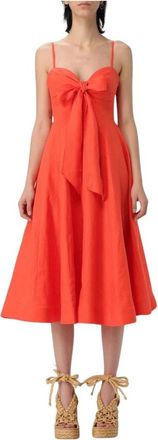Zimmermann Femme, Robes, Rouge, Taille: 42 FR Robe en Lin Rouge