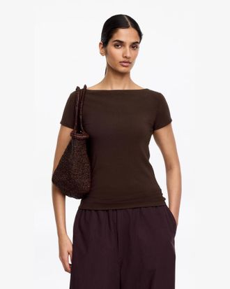 Arket T-Shirt Mit U-Boot-Ausschnitt -Braun