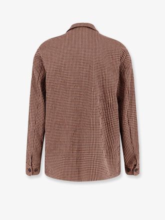 Hev&ograve; Mens Cotton Blend Shirt-Jacket Brown