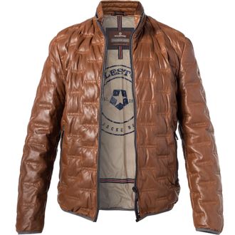 Milestone Herren Lederjacke braun Lammnappa unifarben
