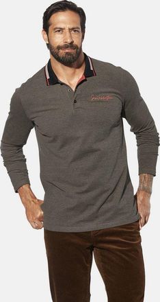 Jan Vanderstorm Langarm-Poloshirt KNUTSEN mit Stickerei