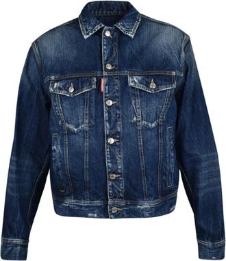 Dsquared2 Homme, Vestes, Bleu, Taille: XL Be Cool Be Nice Wash L.a. Jean Jacket