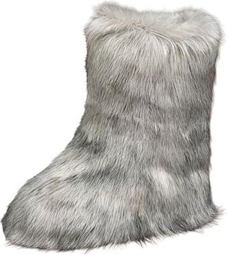 Generic Bottes Femme dHiver Plates Peluche Chaude Bottes Mi-mollet Semelle Antid&eacute;rapant L&eacute;g&egrave;res Confortables Tendance Moelleuses Femme Chaussures D&eacute;contract&eacute;e