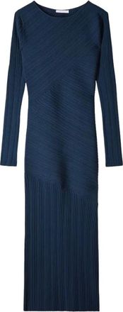 Patrizia Pepe Femme, Robes, Bleu, Taille: 38 FR Midi Robe en Maille Stretch