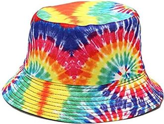 Dreshow Été Réversible Seau Chapeau Pliable Pêcheur Chapeau de Soleil Pliable Anti-UV Protection pour Femmes Hommes