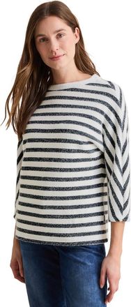 Cecil Damen B322761 Gestreiftes Federgarn Shirt, Universal Blue, XXL EU