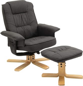 IDIMEX Relaxsessel Charly mit Hocker drehbar neigungsverstellbar anthrazit [Max. Belastbarkeit 100 kg] für Wohnzimmer, TV-Sessel Fernsehsessel mit Liegefunkt