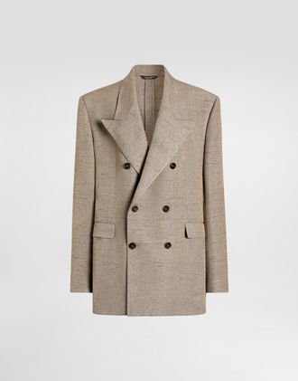Dolce & Gabbana Double-breasted Sicilia Tweed Jacket - Frau Blazer Beige 42