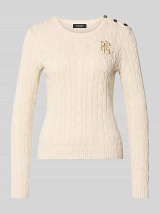 Lauren Ralph Lauren Strickpullover mit Label-Stitching und Knopfleiste