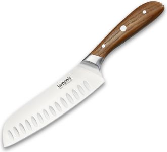 Richardson Sheffield Kuppels WAVE Santokumesser 7 | Griff aus Eschenholz | schnitthaltig & extra scharf | 18 cm Klinge | rostfrei & poliert | Santoku Messer | Gem&uuml;semesser