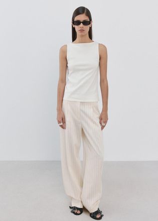 Mango Top ajust&eacute; coton blanc cass&eacute; - Femme - XXS - MANGO