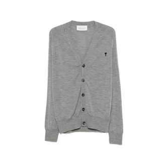 Ami V-neck Cardigan - - Knitwear - Herren - Grau - 2XL