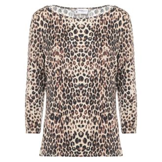 Marella Femme, Tops, Beige, Taille: 40 FR Pull en viscose imprim&eacute; animalier