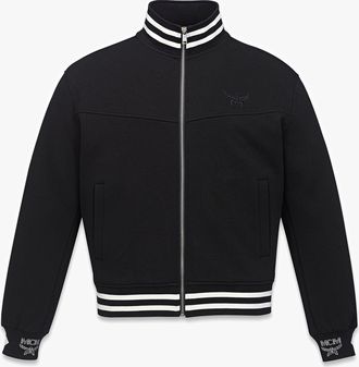 MCM Trainingsjacke Essential aus Romanitjersey mit Logo BLACK COTTON