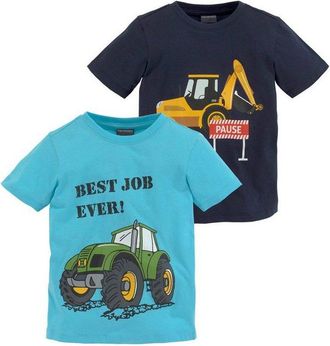 Kidsworld T-Shirt BEST JOB EVER! (Packung, 2er-Pack) kurzärmelig, bedruckt, Rundhalsausschnitt, aus Baumwolle