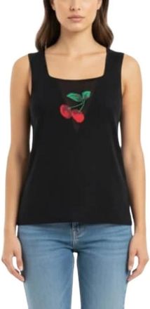 Twinset Femme, Tops, Noir, Taille: 38 FR Top Punto Cherries