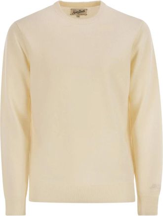 MC2 Saint Barth Homme, Pulls, Beige, Taille: L Pull Ras de Cou Regent en Laine dAgneau