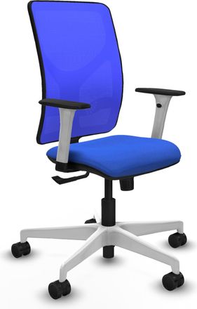 Piqueras y Crespo B&uuml;rostuhl, blau mit wei&szlig;en und schwarzen Armlehnen, h&ouml;henverstellbare Lendenwirbelst&uuml;tze, ausgestattet mit Sincro 3 Positionen und Schneideschaum, Bla