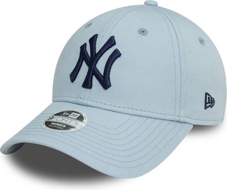 New Era New York Yankees Cap f&uuml;r Frauen gebogener Schirm Teamlogo verstellbar MLB Fan Kappe blau - One-Size