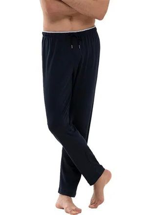 Mey Mey Herren Pyjamahose blau Baumwolle unifarben