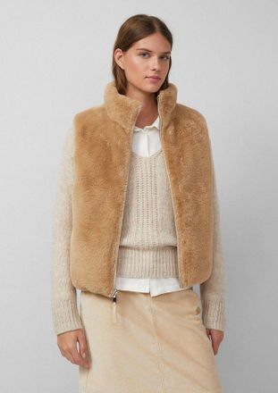 s.Oliver Outdoorjacke Outdoor-Weste Wendbare Steppweste mit Fell