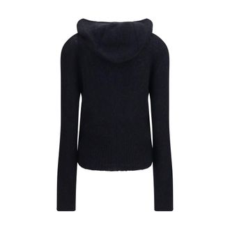 Our Legacy Womens Black Alpaca Vicugna Pacos Hoodie Clothing