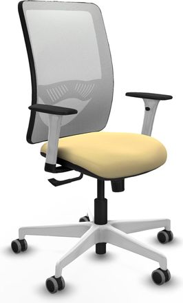 Piqueras y Crespo Telearbeitsstuhl Zulema mit wei&szlig;en und schwarzen Armlehnen, h&ouml;henverstellbare Lendenwirbelst&uuml;tze, ausgestattet mit Sincro 3 Positionen und Schneidesch