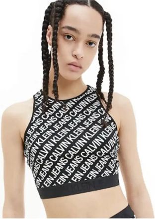 Calvin Klein Femme, Tops, Noir, Taille: 38 FR Débardeur Logo Élégant