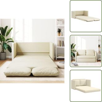 vidaXL The Living Store - Bodensofa mit Schlaffunktion Creme 112x174x55 cm Kunstleder - Bodensofa - Couch - Schlafcouch - G&auml;stebett - Zwei-Personen-Sofa