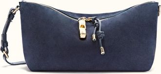 Furla Debby Schultertasche Toni Mediterraneo Blau Wildleder + Sidney-kalbsleder Damen