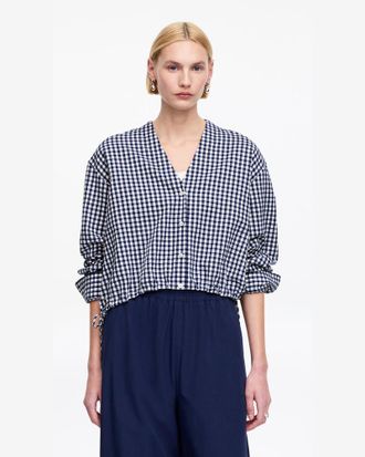 Arket Seersucker-Oberteil -Blau