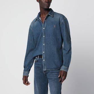 Saint Laurent Blaues Cassandre Jeanshemd