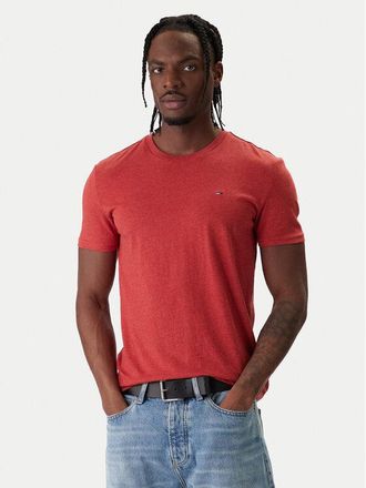 Tommy Jeans T-Shirt Jaspe DM0DM20363 Rot Slim Fit