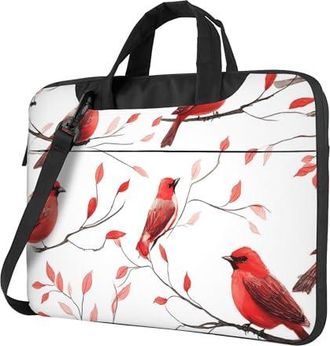 Generic Sacoche pour ordinateur portable de 15,6 avec bandouli&egrave;re - Motif oiseaux sur branches - Housse de protection antichoc pour ordinateur portable - Pour