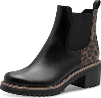 Marco Tozzi Marco Tozzi Damen Chelsea Boots mit Blockabsatz Vegan, Schwarz (Black Comb), 40 EU