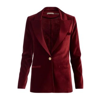 Alice & Olivia Femme, Vestes, Rouge, Taille: 36 FR Blazer en velours Silas