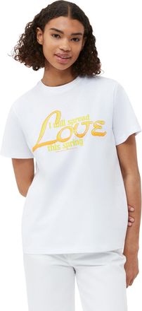 Ganni T-shirt décontracté Love Blanc Coton - Taille XS